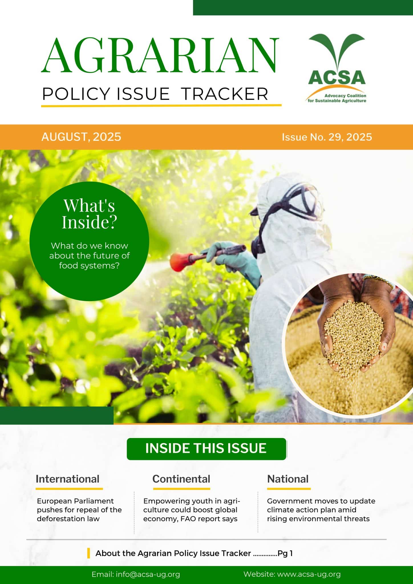 Agrarian Policy Issue Tracker – ACSA Uganda